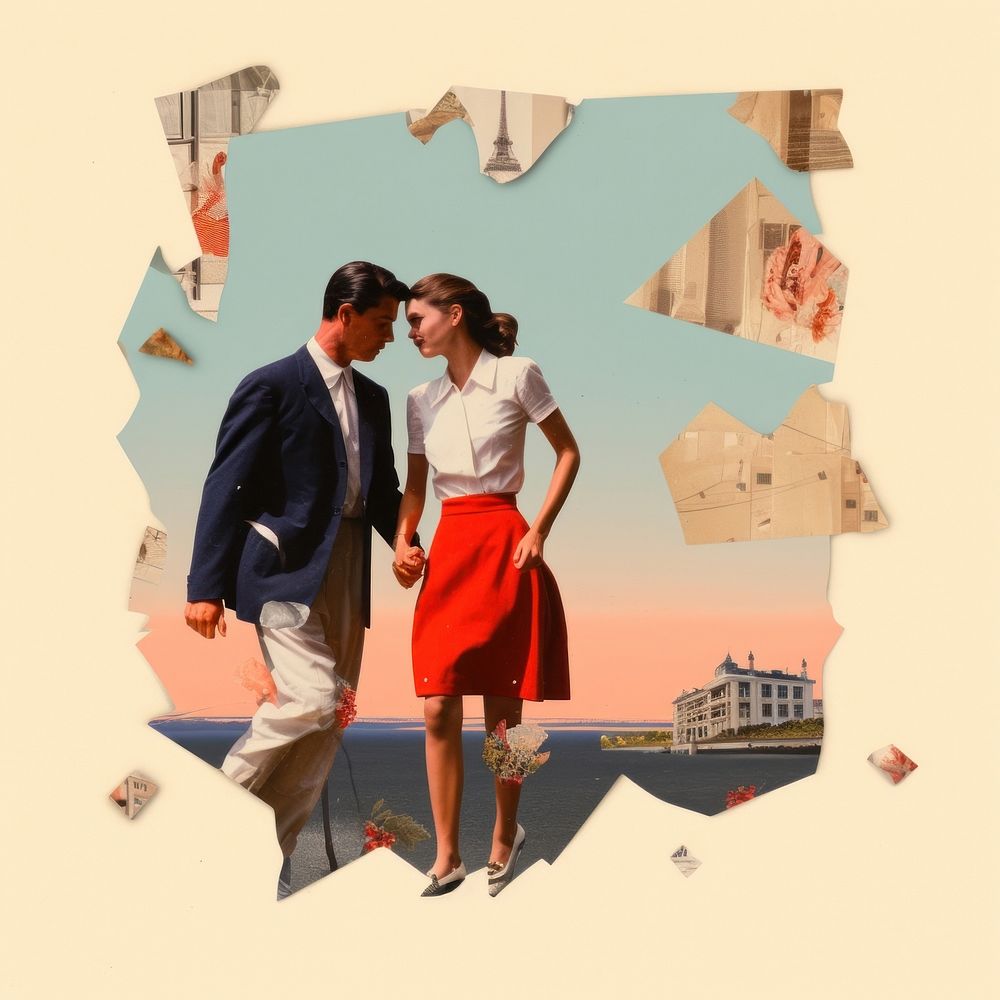 Collage Retro dreamy sad couple | Premium Photo Illustration - rawpixel