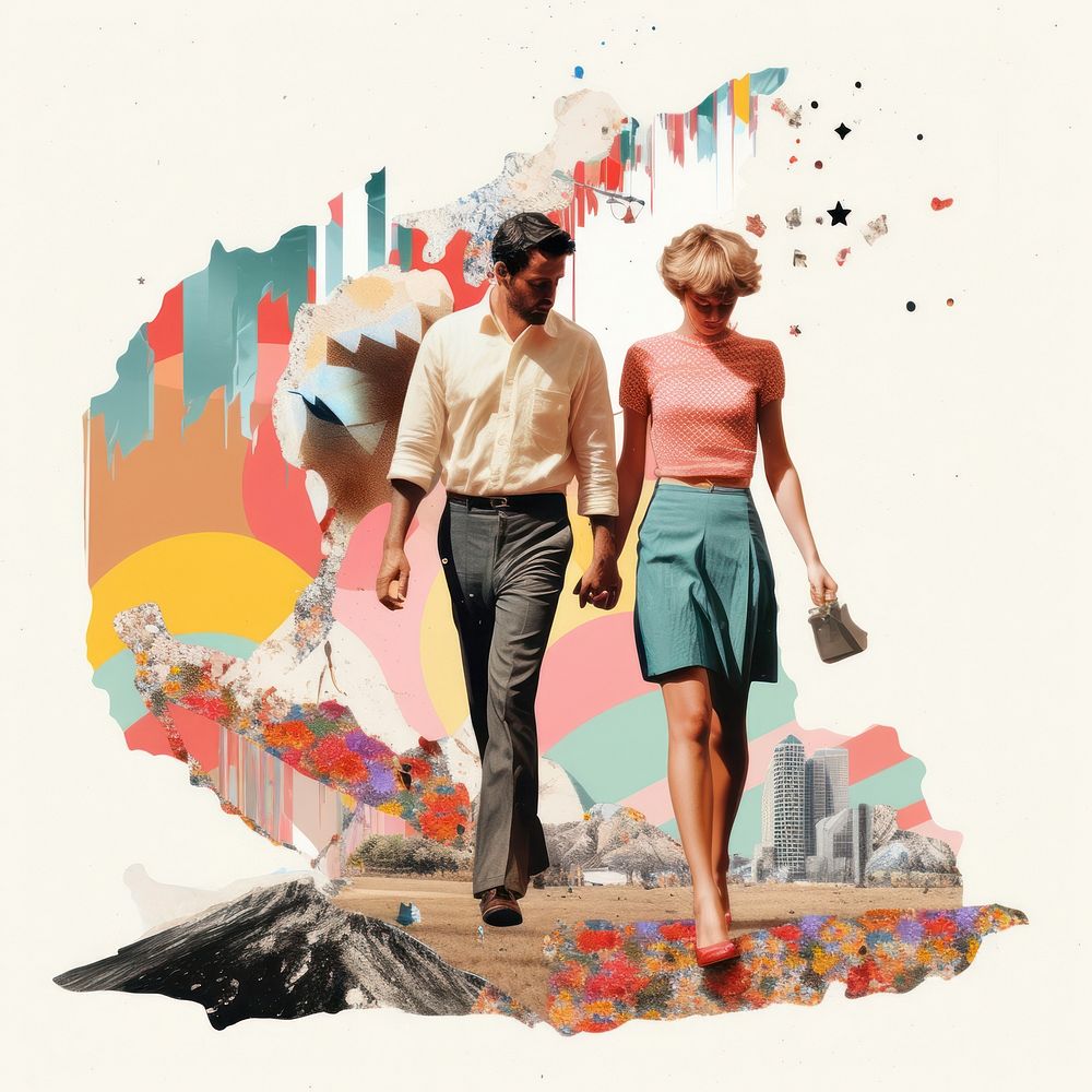 Collage Retro dreamy sad couple | Free Photo Illustration - rawpixel