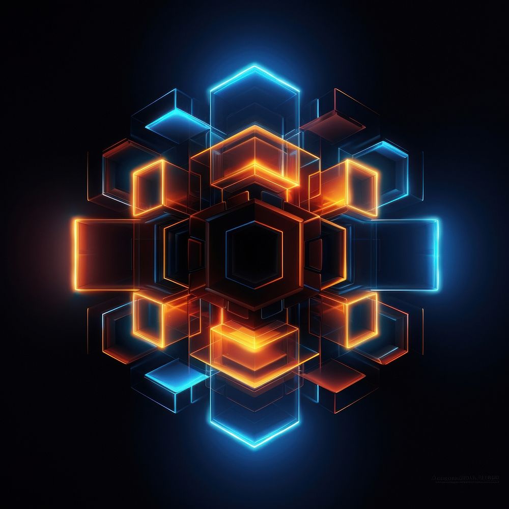 Techno geometric shape light neon | Free Photo Illustration - rawpixel