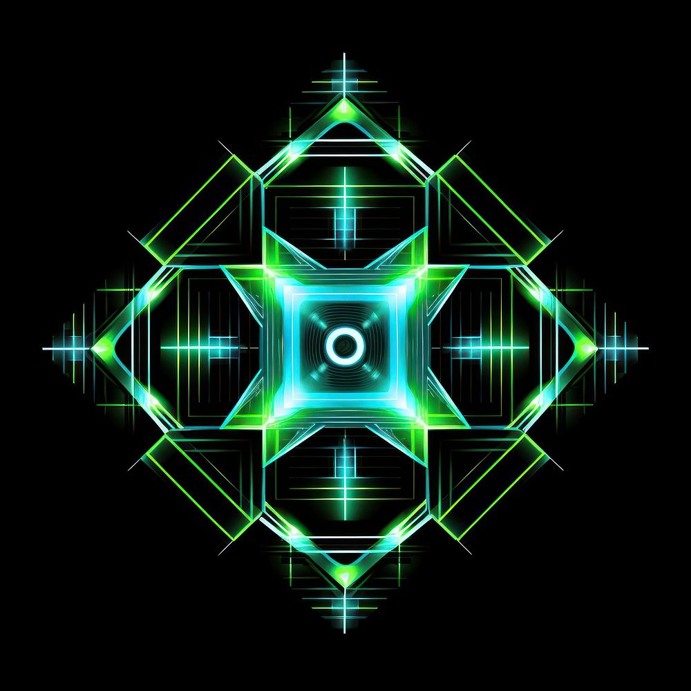 Techno geometric shape green backgrounds | Premium Photo Illustration ...