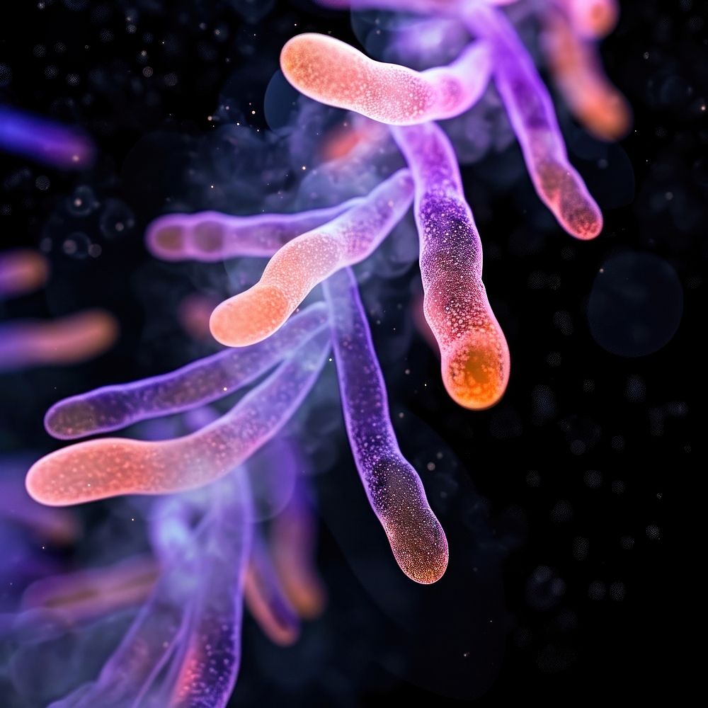 Chromosomes purple biology black background. | Free Photo Illustration ...