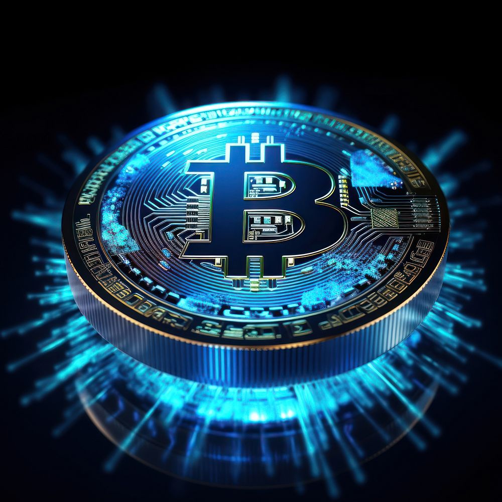 Digital coin technology money blue. | Free Photo Illustration - rawpixel