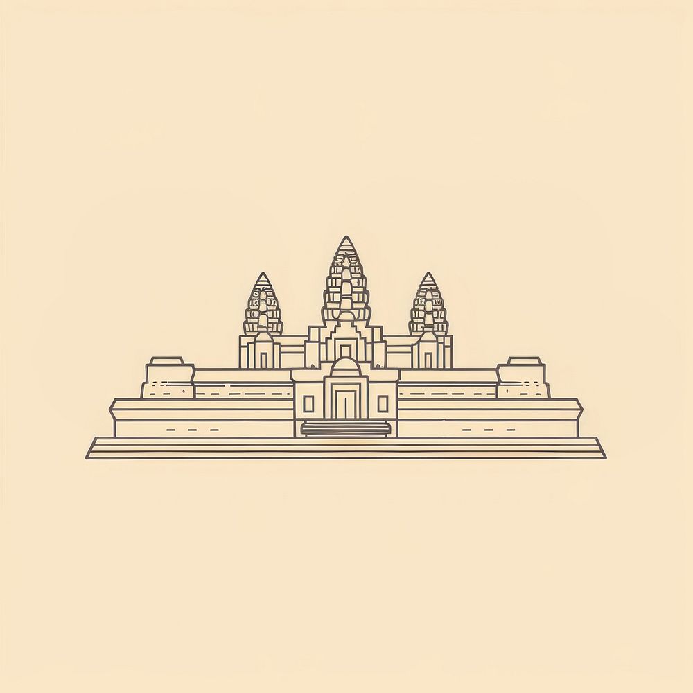 Angkor Wat drawing sketch spirituality. | Premium Photo Illustration ...