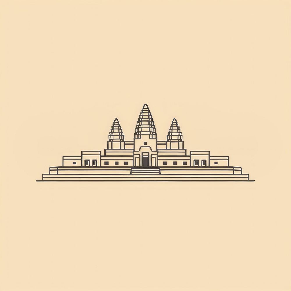 Angkor Wat drawing sketch line. | Free Photo Illustration - rawpixel