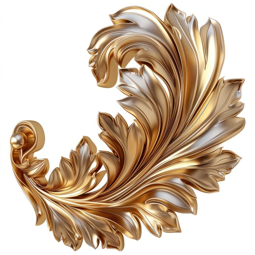 Rococo leaf jewelry pattern brooch. | Premium Photo Illustration - rawpixel