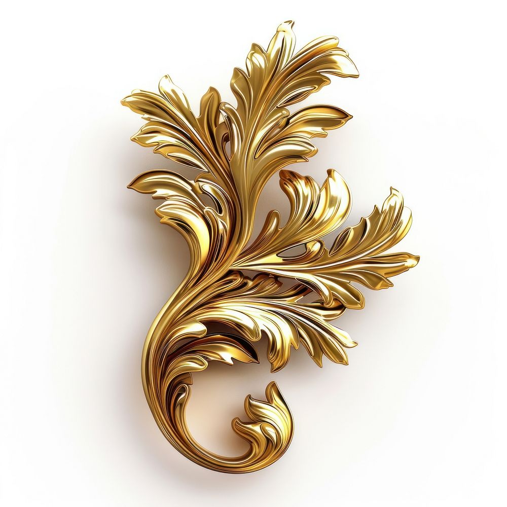 Rococo leaf gold jewelry pattern. | Premium Photo Illustration - rawpixel