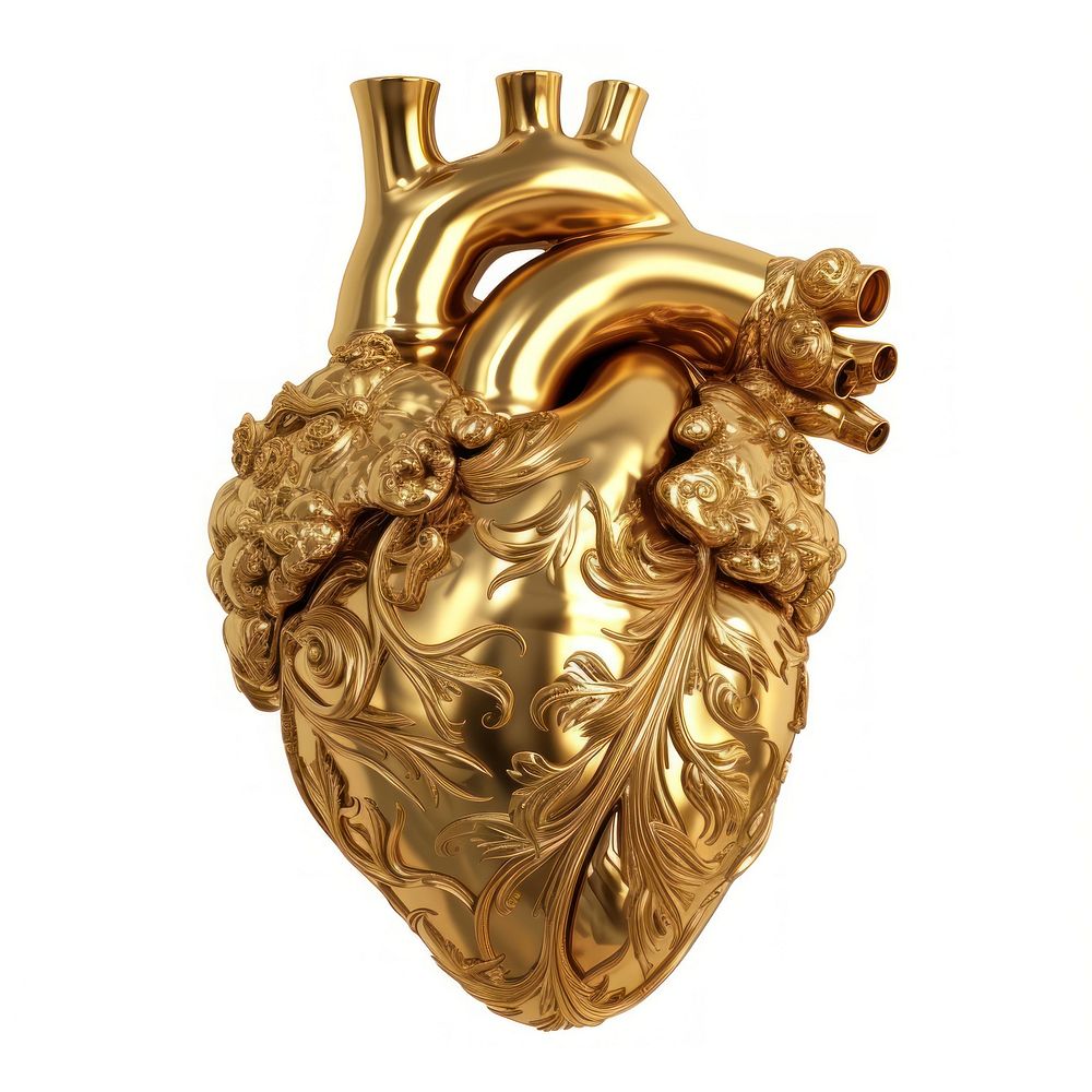 Renaissance Heart gold jewelry bronze. | Premium Photo Illustration ...