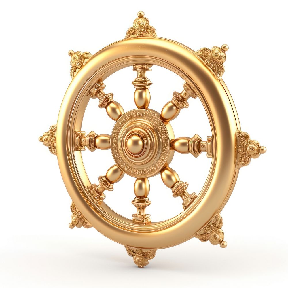Buddhist symbol wheel jewelry bronze. | Premium Photo Illustration ...