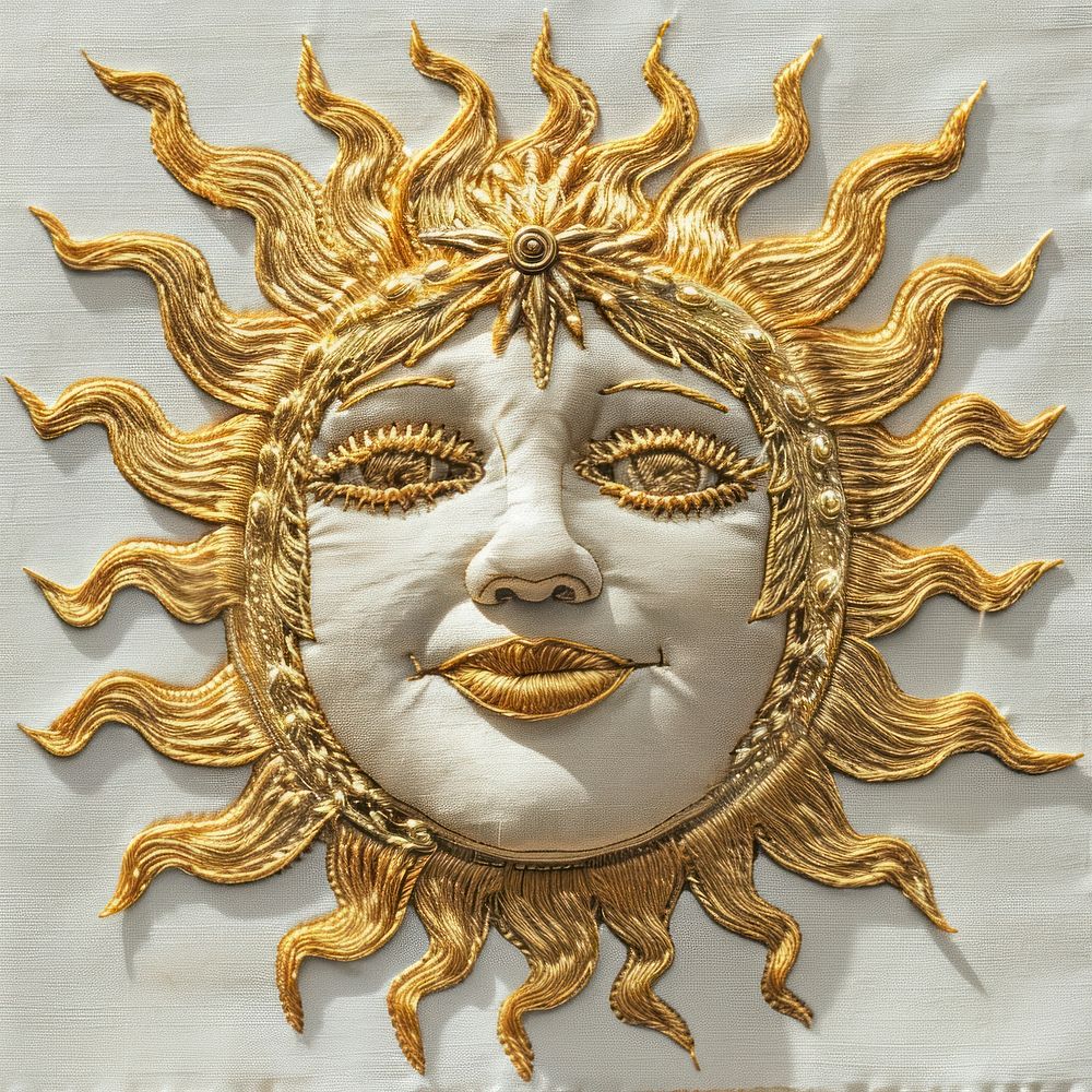 Celestial Golden sun face gold | Premium Photo - rawpixel