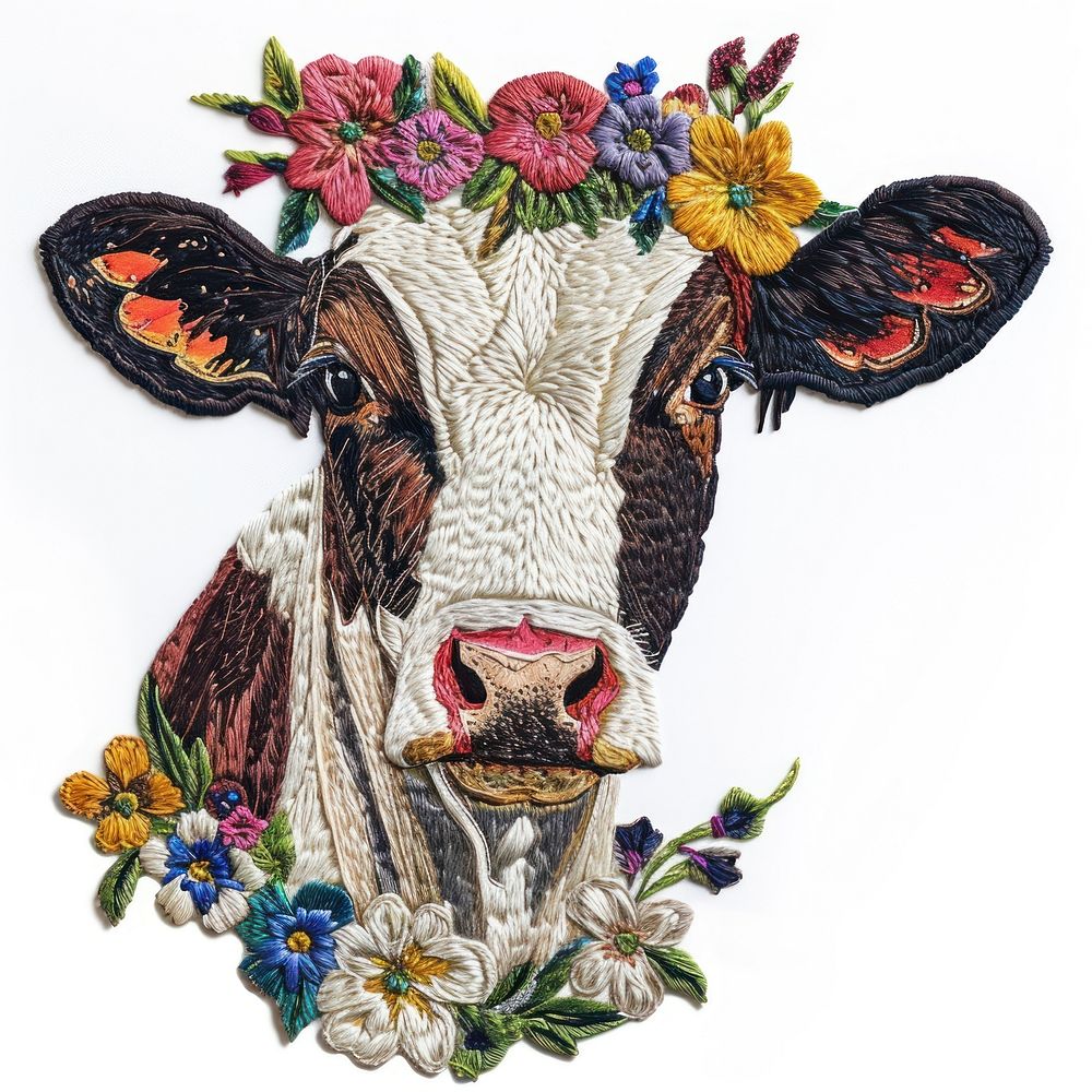 A Cow embroidery livestock pattern. | Premium Photo - rawpixel