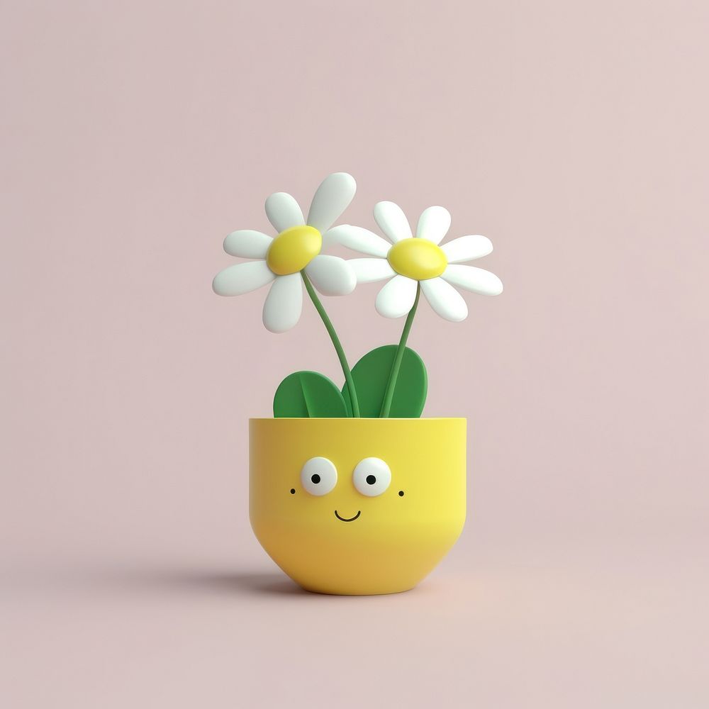 daisy cute pot cartoon flower | Premium Photo Illustration - rawpixel