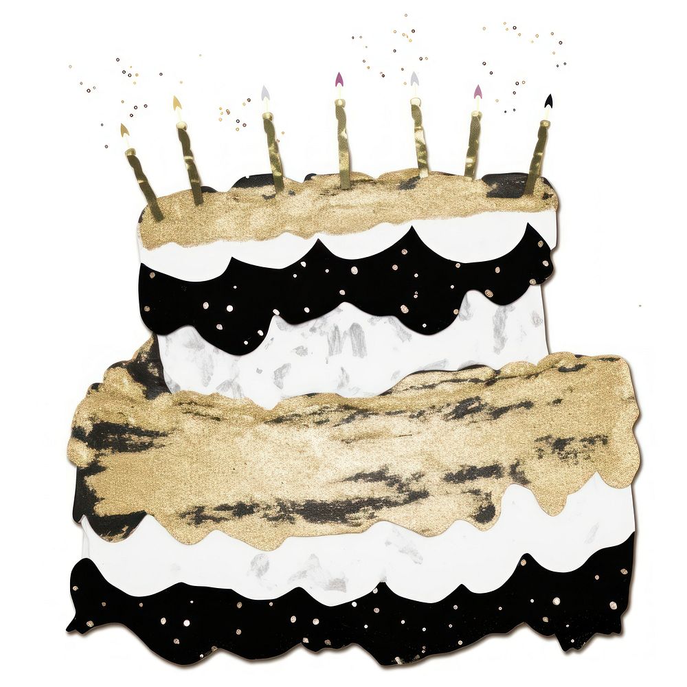 Birthday cake ripped paper dessert | Free Photo Illustration - rawpixel