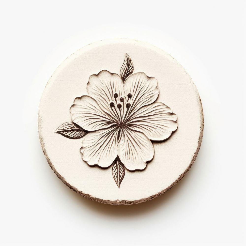 Azalea flower Seal Wax Stamp | Free Photo - rawpixel