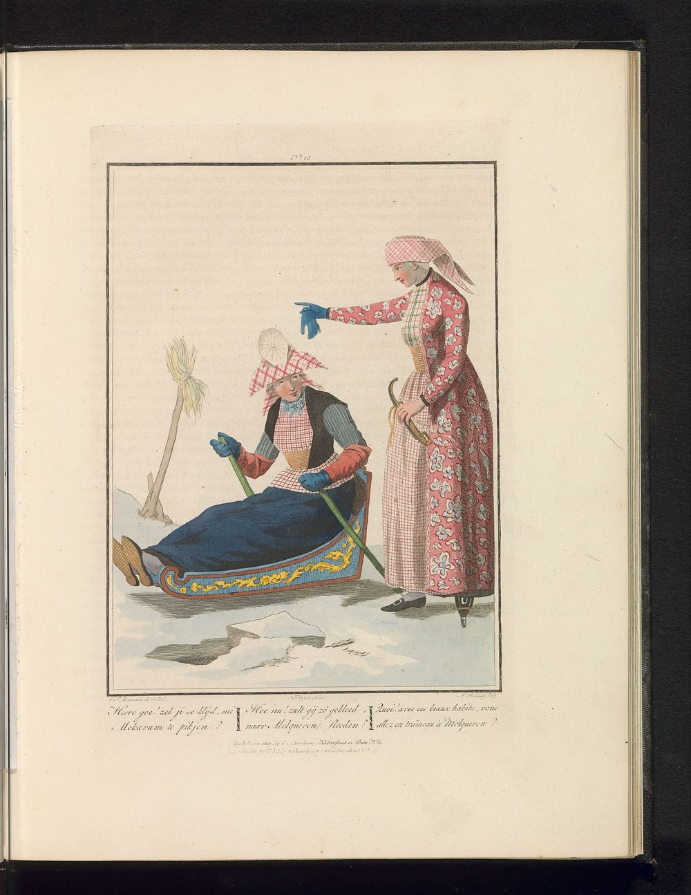 Friese vrouwen op het ijs | Free Photo Illustration - rawpixel