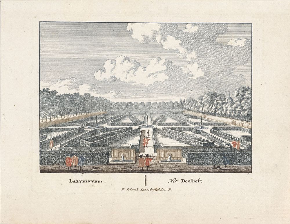 Doolhof de tuinen van Paleis | Free Photo Illustration - rawpixel