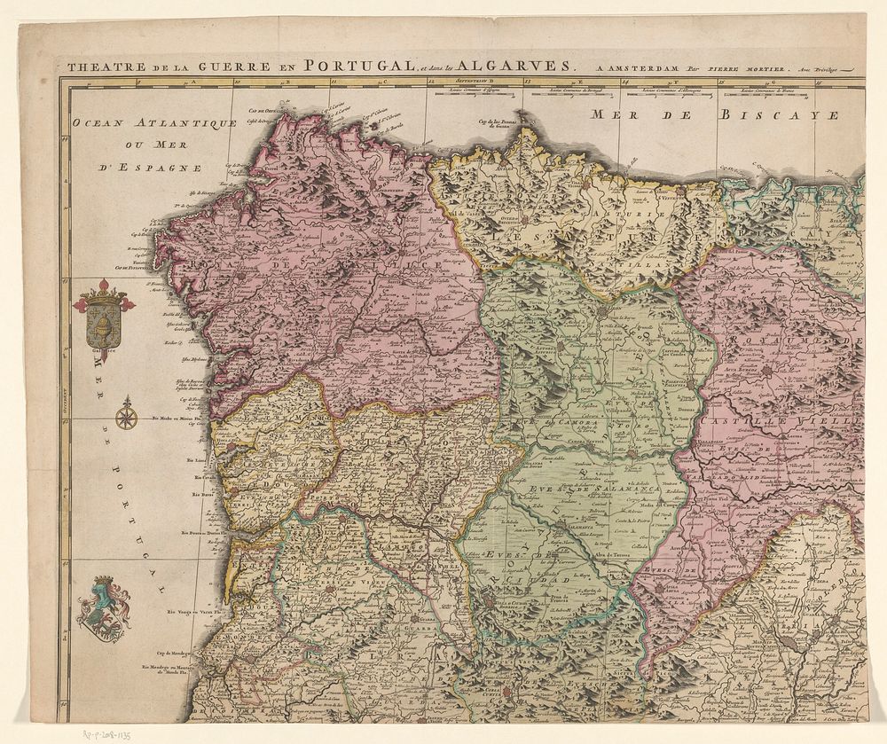 Kaart van Noord-Portugal en Noordwest-Spanje | Free Photo Illustration ...