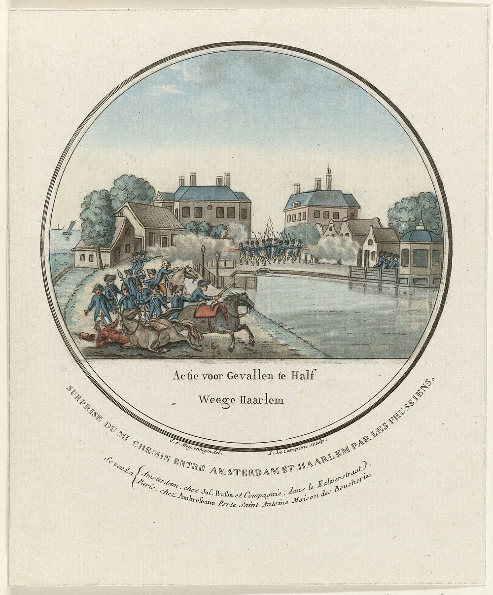 Aanval bij Halfweg, 1787 (1787 | Free Photo Illustration - rawpixel