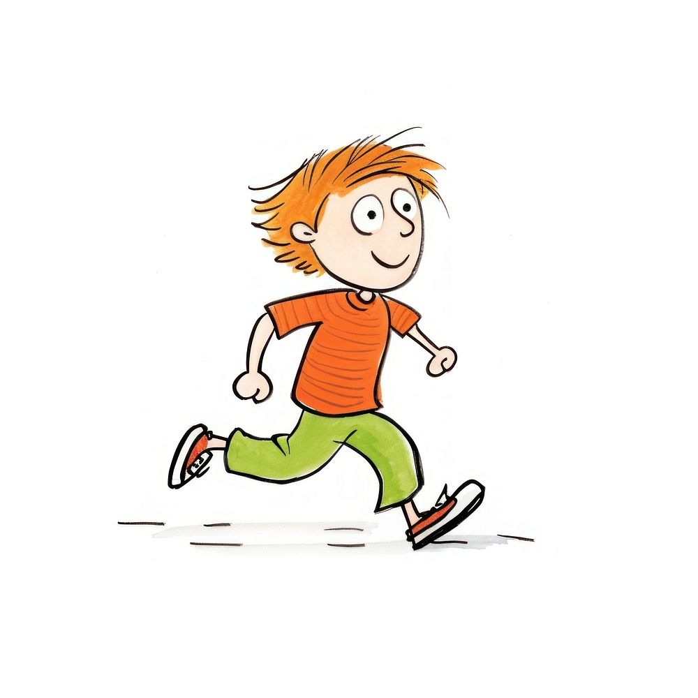 Boy running drawing cartoon sketch. | Premium Photo Illustration - rawpixel