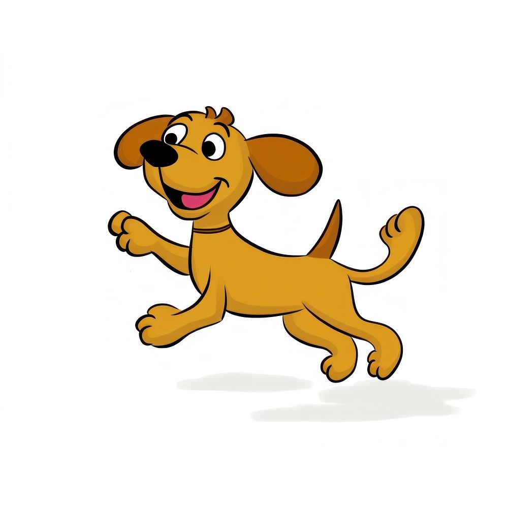 Brown dog jumping cartoon mammal | Premium Photo Illustration - rawpixel