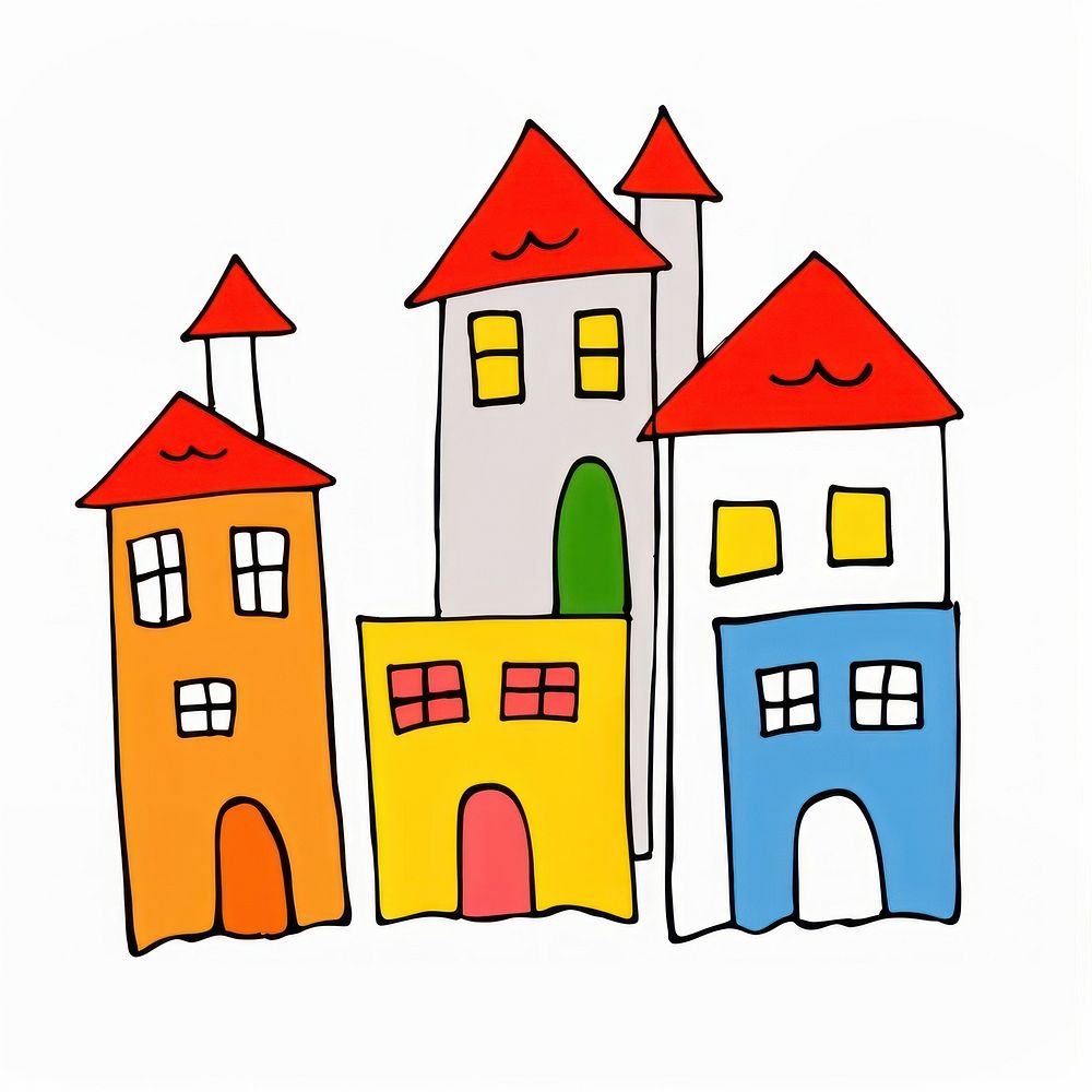 Buildings drawing sketch cartoon. | Premium Photo Illustration - rawpixel