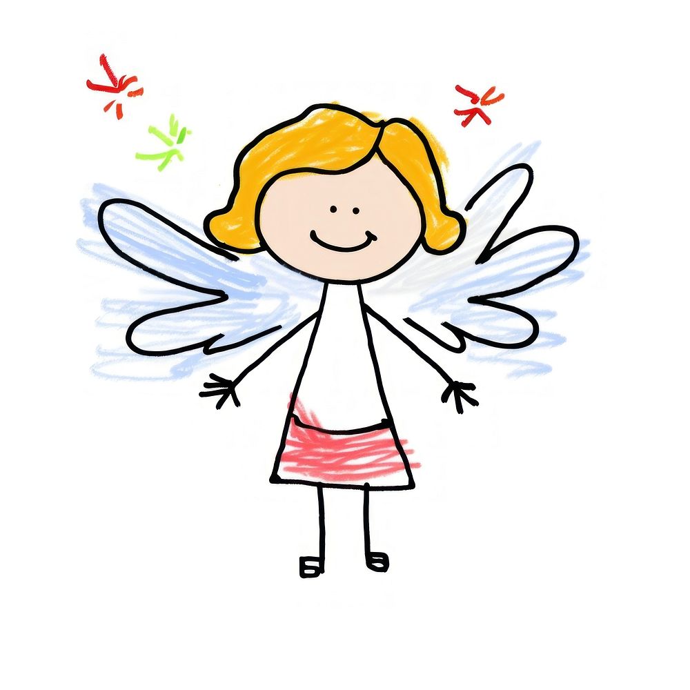 Cute angel cartoon drawing sketch. | Free Photo Illustration - rawpixel