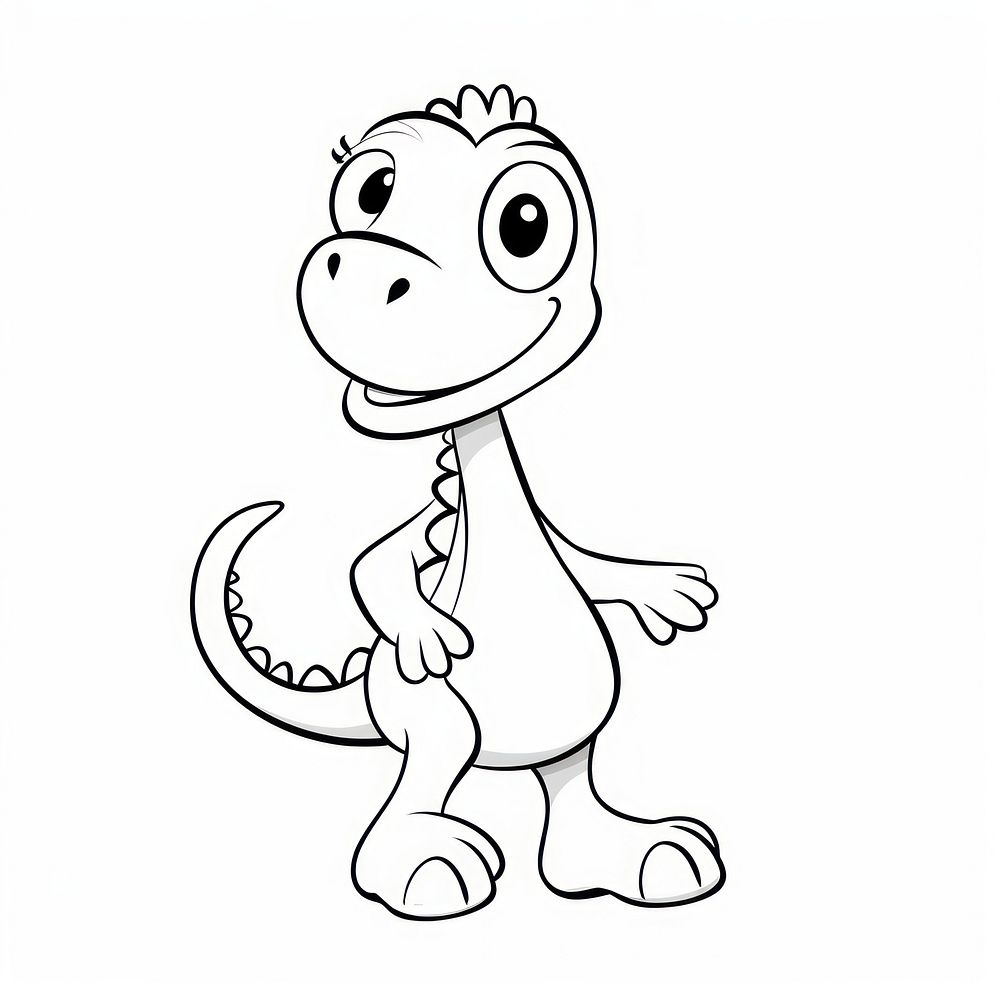Dinosaur cartoon drawing sketch. | Free Photo Illustration - rawpixel