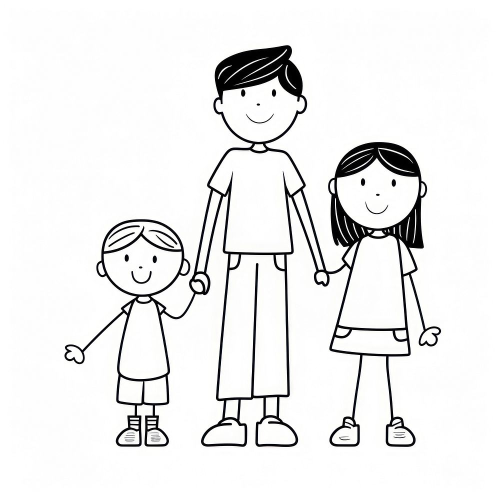 Family drawing cartoon sketch. | Free Photo Illustration - rawpixel