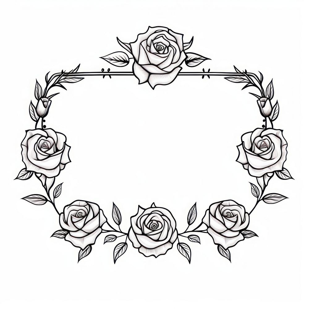 Rose pattern drawing sketch. | Premium Photo Illustration - rawpixel