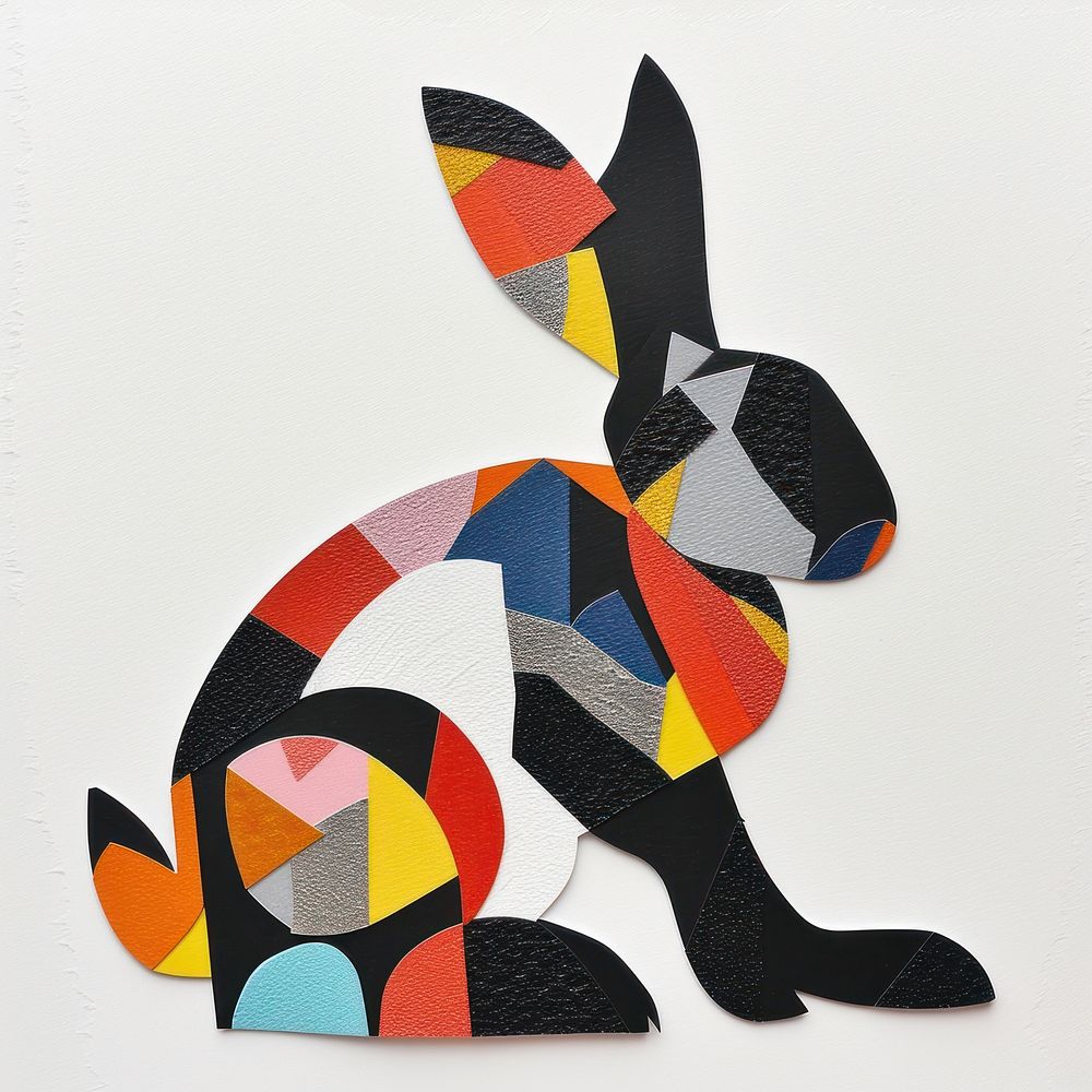 Cut paper collage bunny art | Premium Photo Illustration - rawpixel