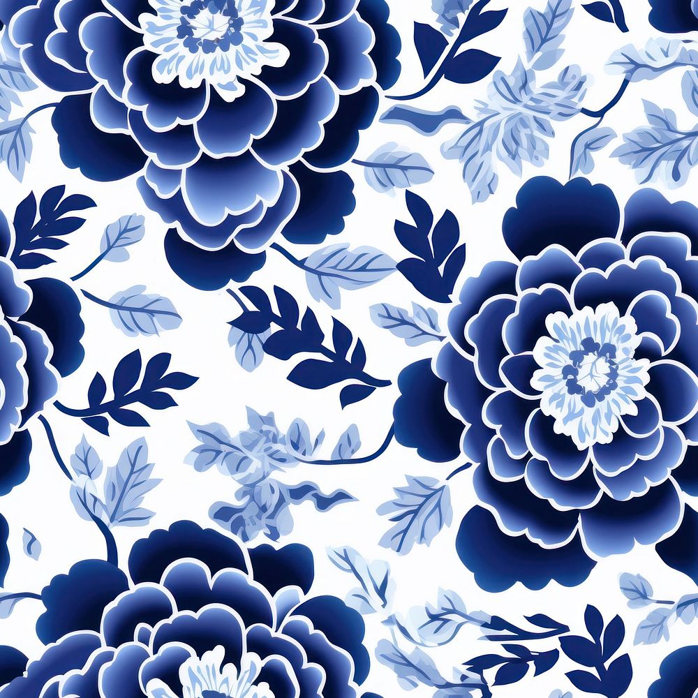Tile pattern peony backgrounds porcelain | Premium Photo Illustration ...