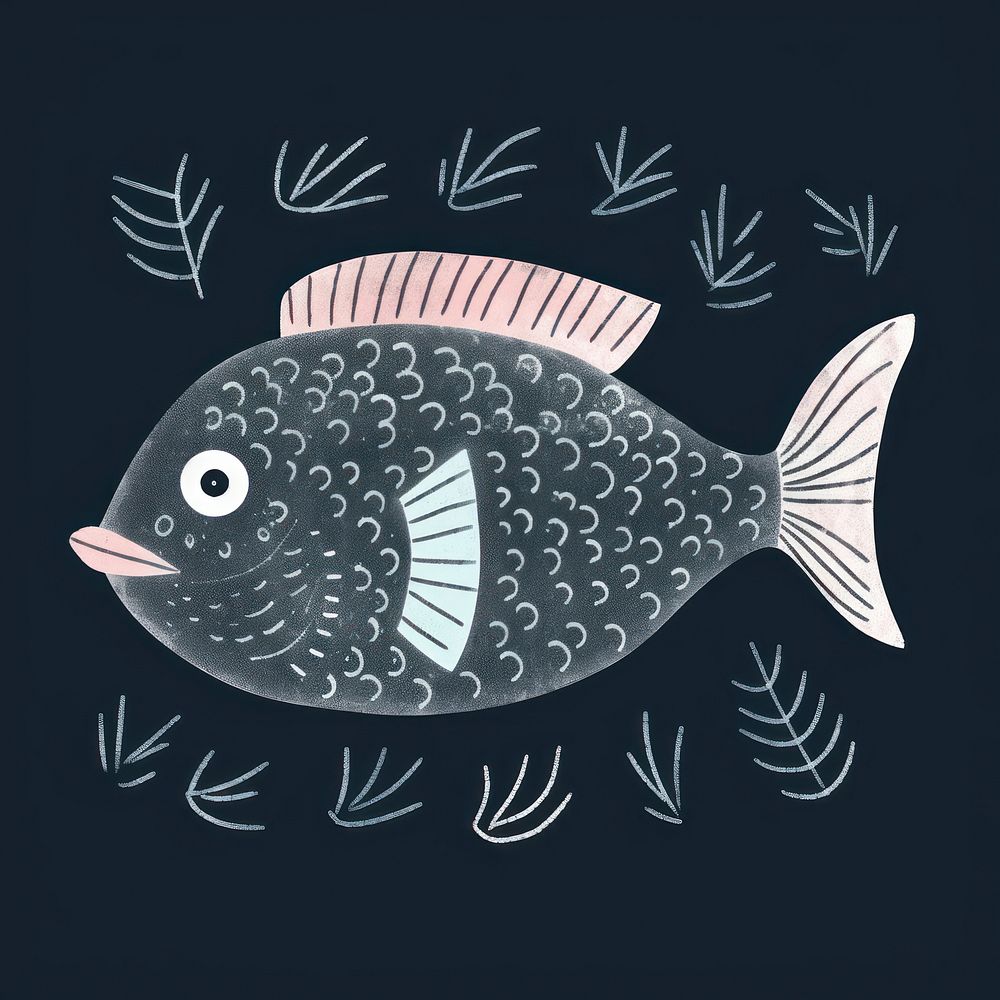 Chalk style fish drawing animal | Premium Photo Illustration - rawpixel