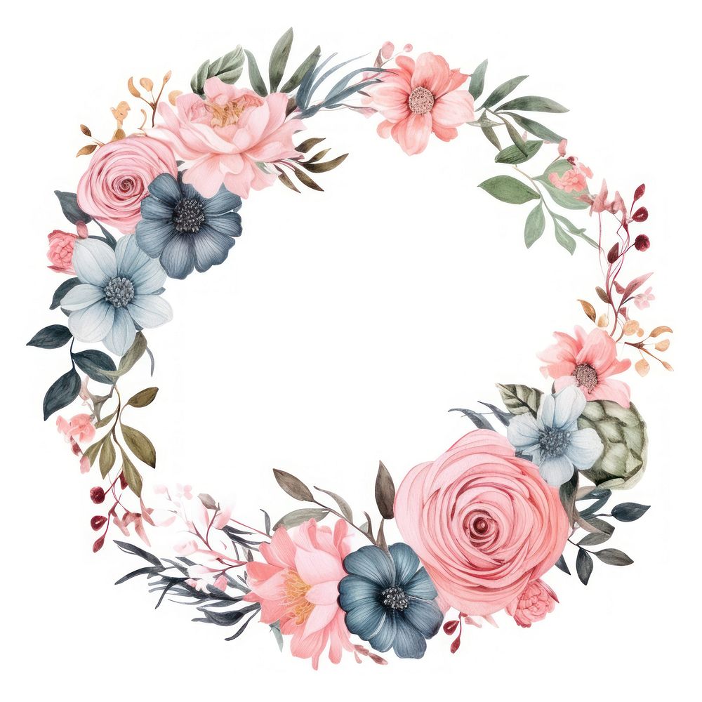 Floral wreath pattern circle flower. | Premium Photo Illustration ...