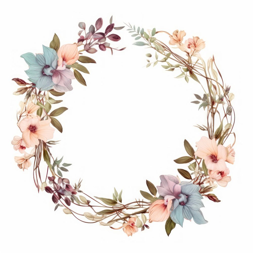 Floral wreath pattern circle flower. | Premium Photo Illustration ...