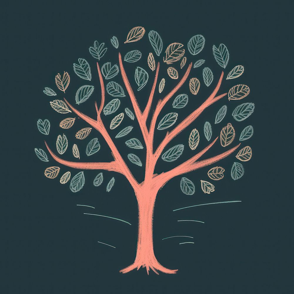 Chalk style tree pattern drawing | Premium Photo Illustration - rawpixel
