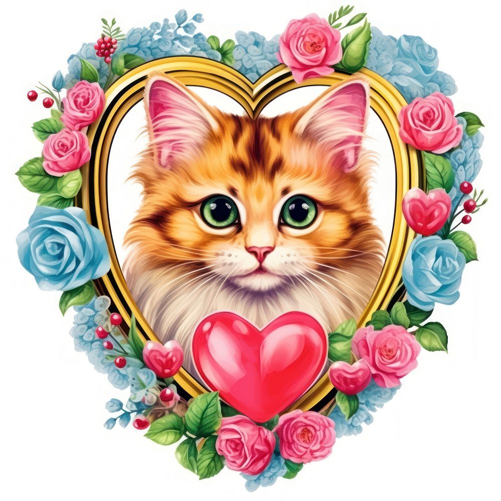 Cat printable sticker pattern mammal | Premium Photo Illustration ...