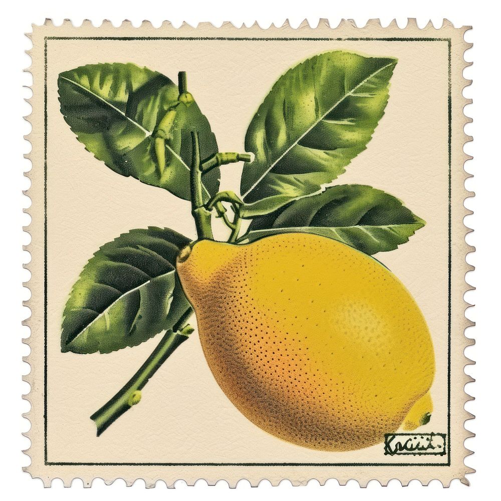 Vintage postage stamp lemon fruit | Premium Photo Illustration - rawpixel