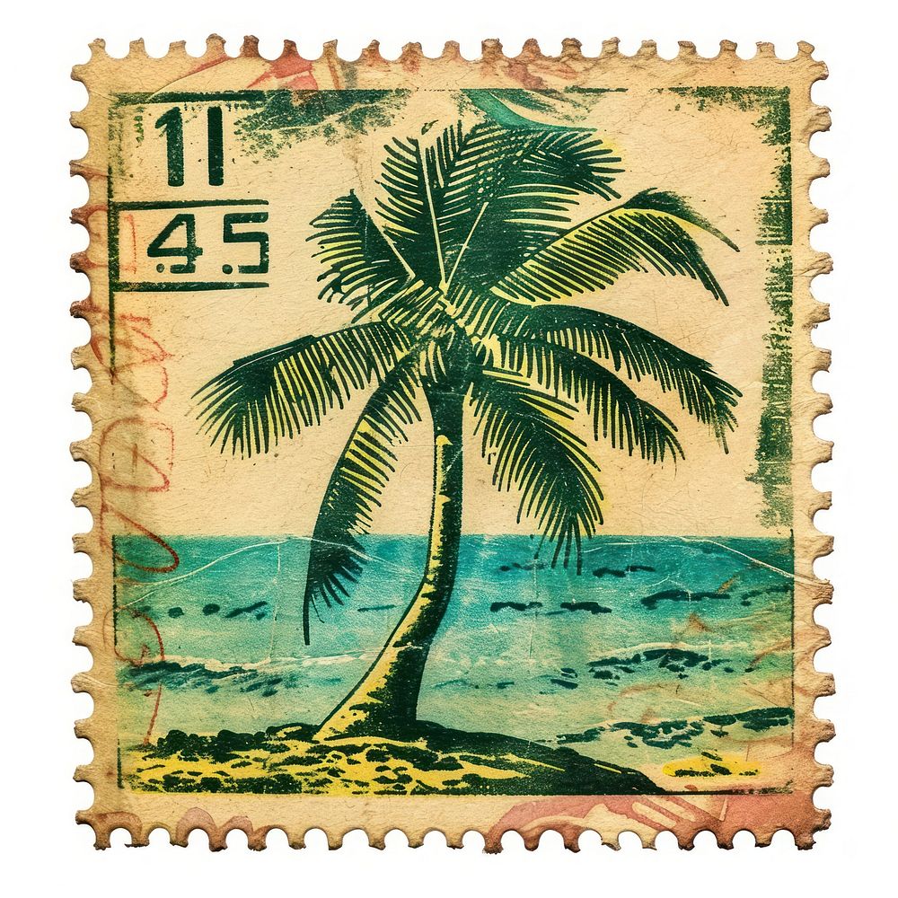 Vintage postage stamp palm tree | Premium Photo Illustration - rawpixel
