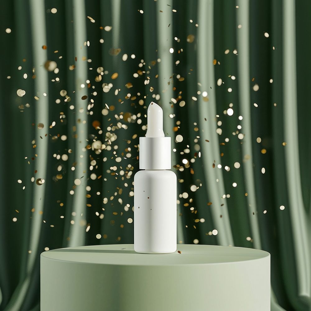 Serum bottle cosmetics confetti green. | Premium Photo - rawpixel