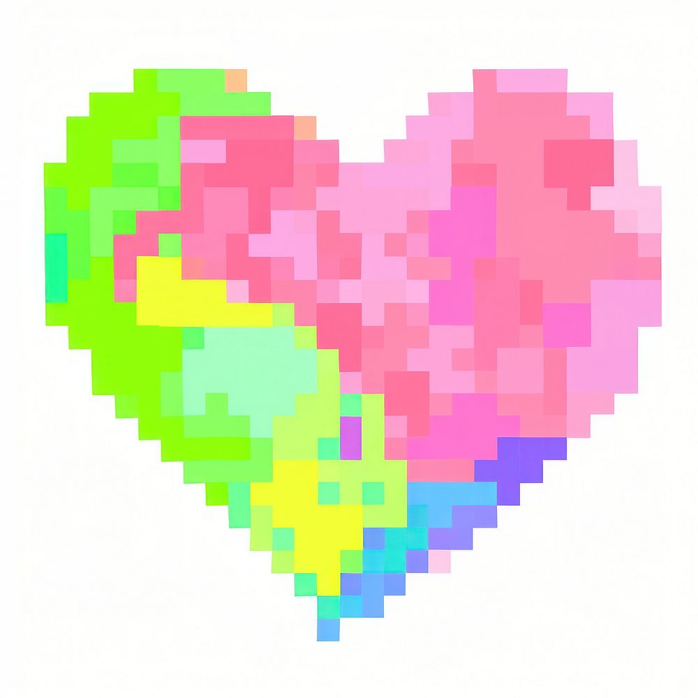 Pixel heart shape backgrounds vibrant | Premium Photo Illustration ...