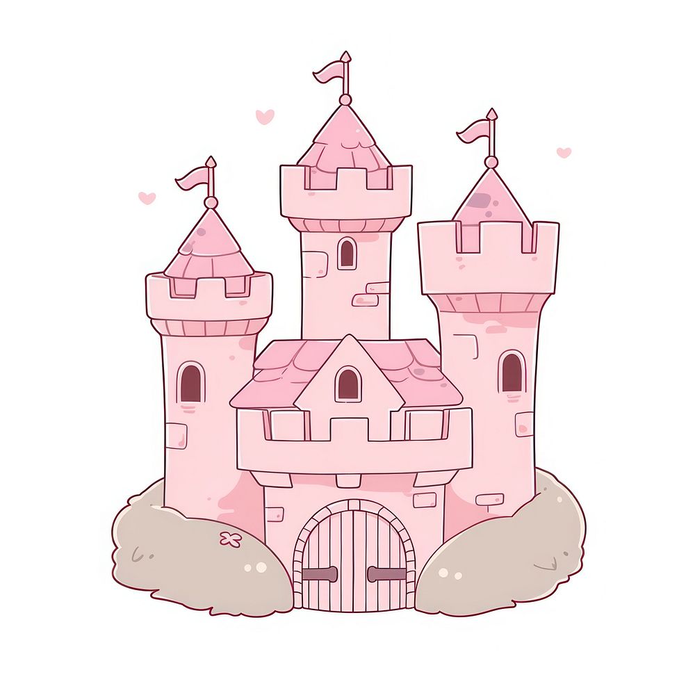 Japanese castle architecture building drawing. | Premium Photo ...