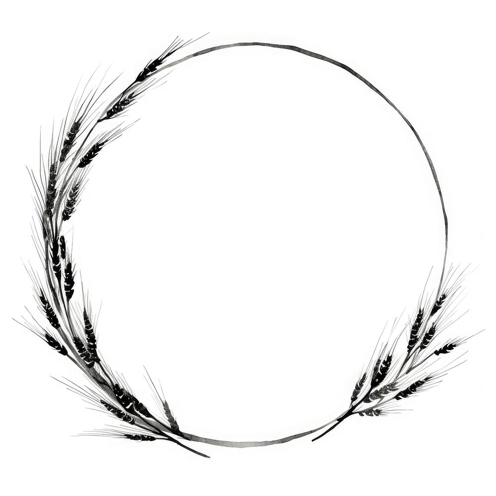 Stroke outline wheat frame circle | Free Photo Illustration - rawpixel