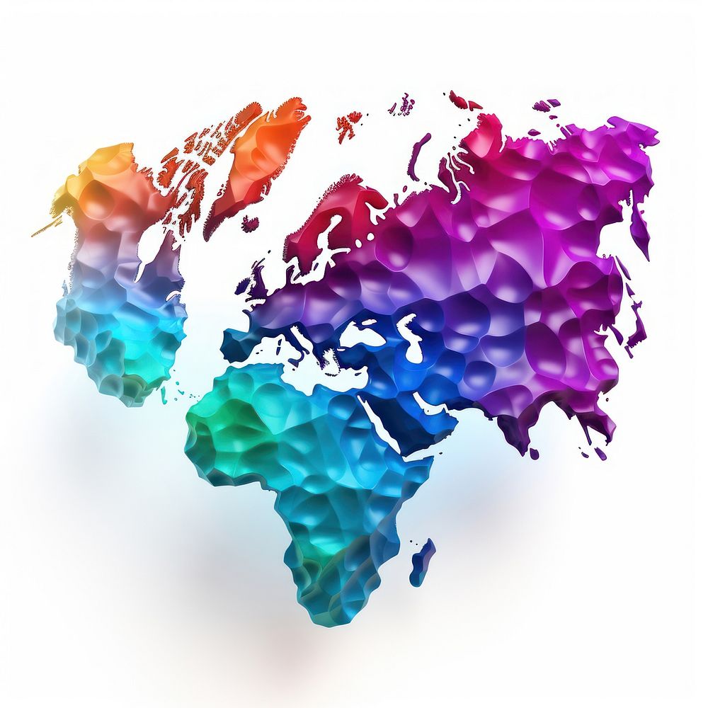 Continent shape map creativity splattered. | Free Photo Illustration ...