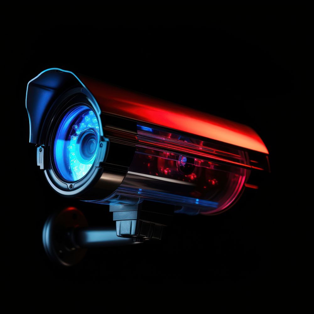 Security camera technology lighting blue. | Free Photo Illustration ...