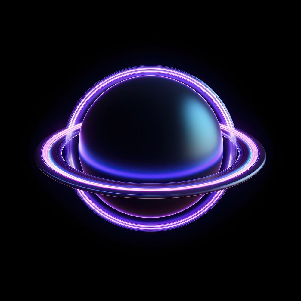 Illustration saturn neon rim light | Free Photo Illustration - rawpixel