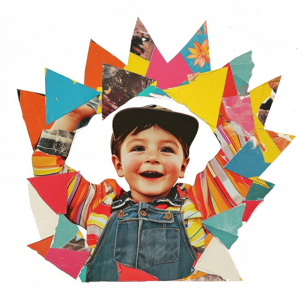 Retro Collages whit happy boy | Premium Photo Illustration - rawpixel