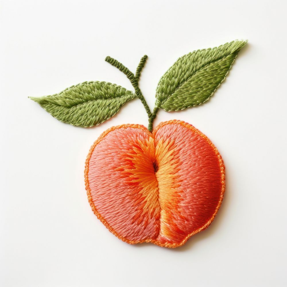 Peach embroidery style fruit plant | Premium Photo - rawpixel