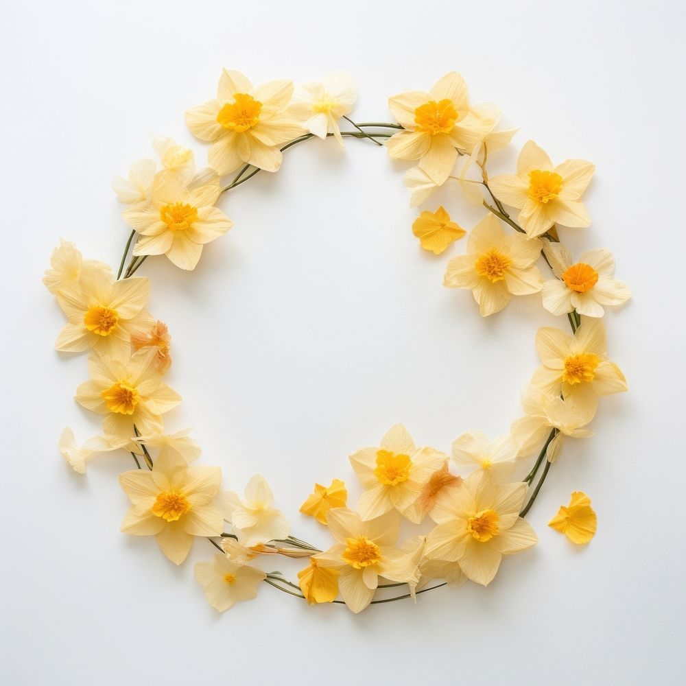 Real pressed daffodil flowers wreath | Premium Photo - rawpixel