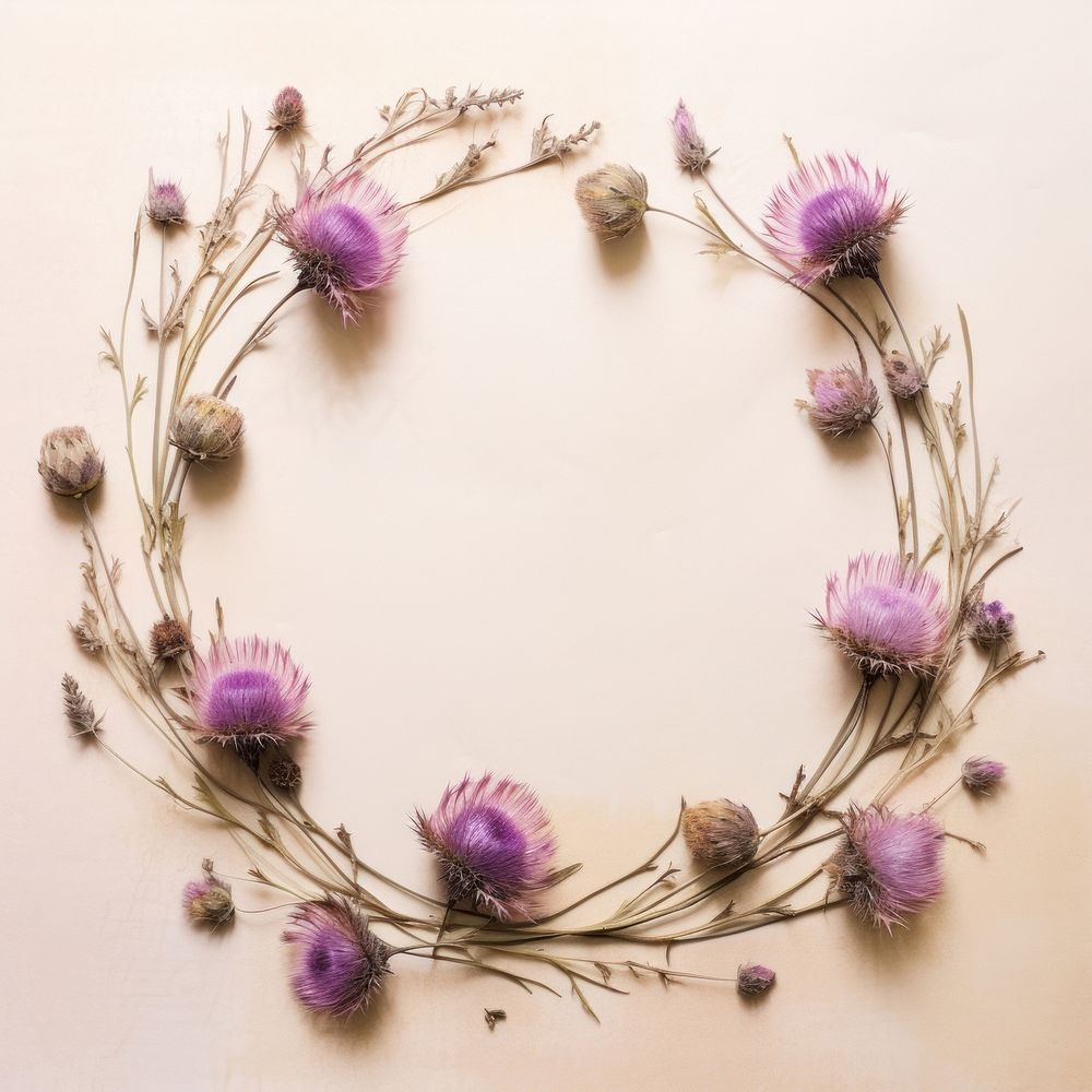 Real pressed thistle flowers wreath | Premium Photo - rawpixel