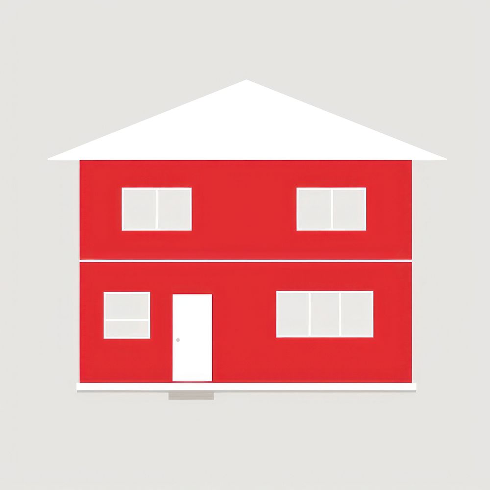 Illustration simple red-white house architecture | Premium Photo ...