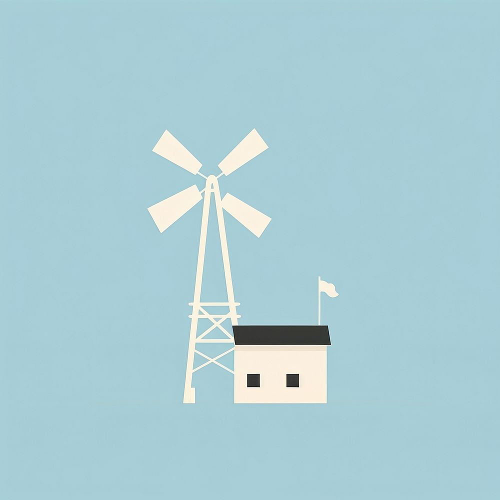Illustration simple windmill outdoors turbine | Free Photo Illustration ...